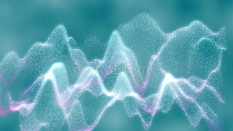 Mesh Grid of Particles in Waves Abstract Black Background Stock Video ...