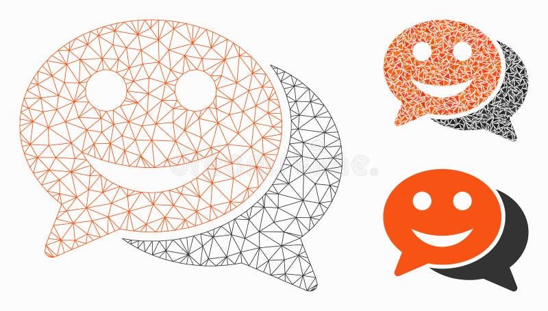 Happy Chat Vector Mesh 2D Model and Triangle Mosaic Icon Stock Vector ...