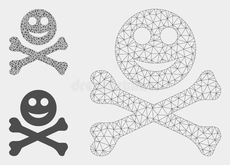 Happy Death Vector Mesh 2D Model and Triangle Mosaic Icon Stock Vector ...