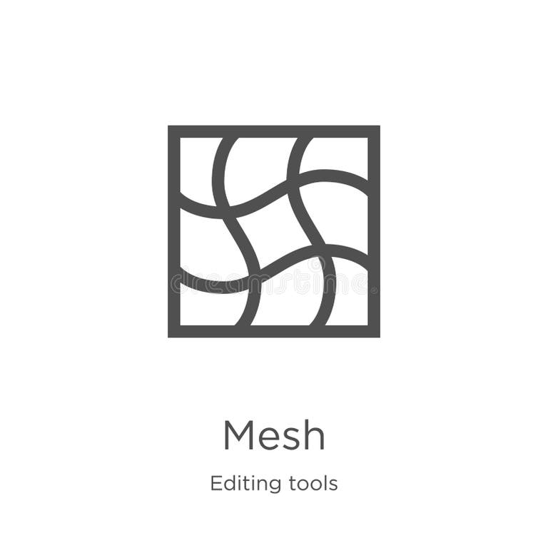 Mesh Icon Vector from Editing Tools Collection. Thin Line Mesh Outline ...