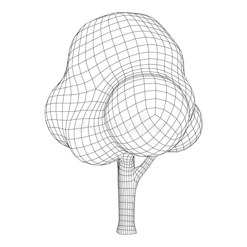 Mesh Image of Tree. Low Poly Background Stock Vector - Illustration of ...
