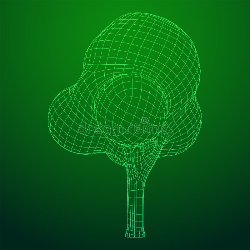 Mesh Image of Tree. Low Poly Background Stock Vector - Illustration of ...