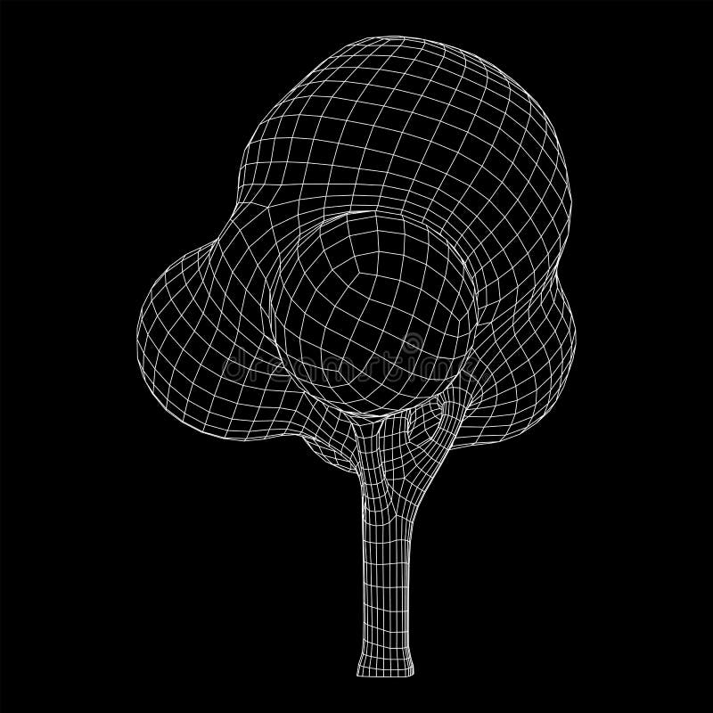 Mesh Image of Tree. Low Poly Background Stock Vector - Illustration of ...