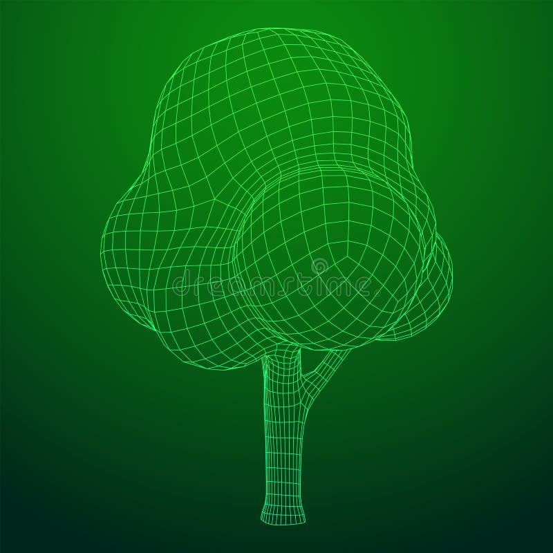 Mesh Image of Tree. Low Poly Background. Stock Vector - Illustration of ...