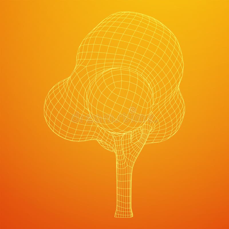 Mesh Image of Tree. Low Poly Background Stock Vector - Illustration of ...