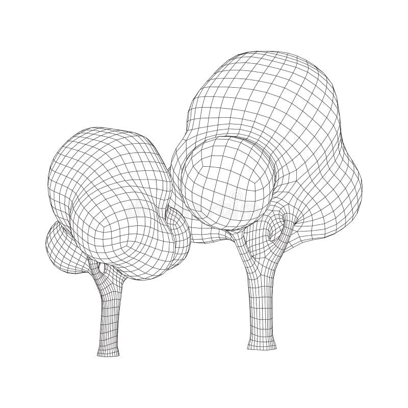 Mesh Image of Trees. Low Poly Background Stock Vector - Illustration of ...