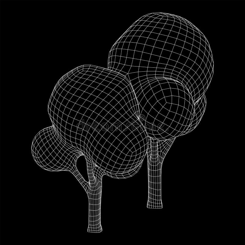 Mesh Image of Trees. Low Poly Background Stock Vector - Illustration of ...