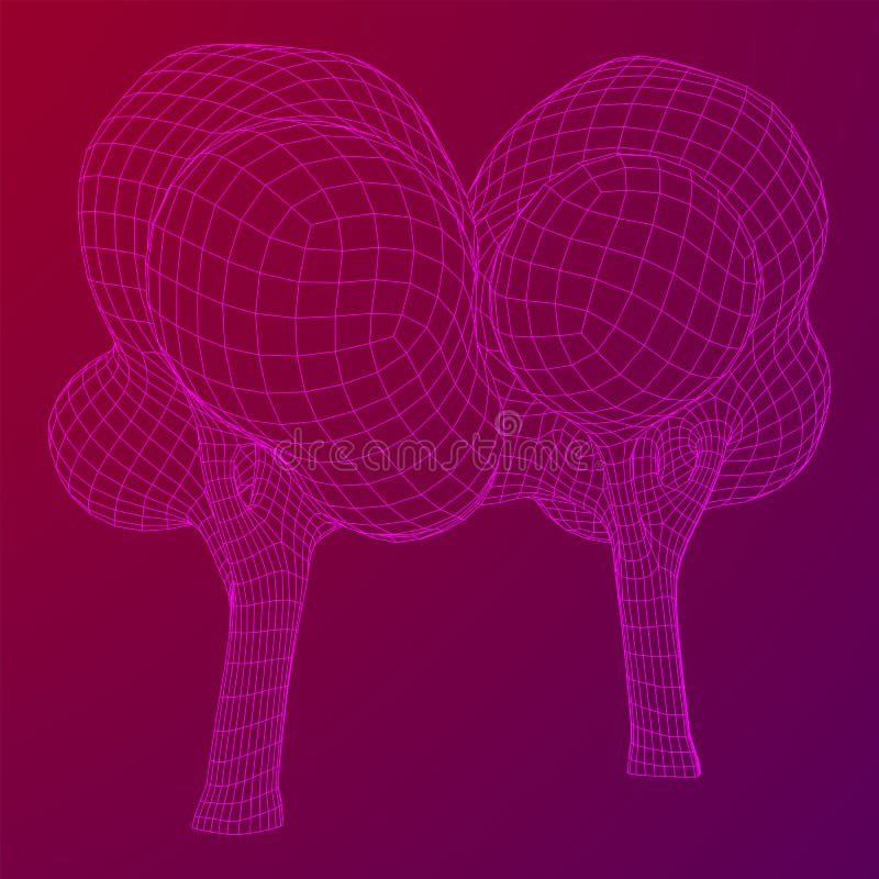 Mesh Image of Trees. Low Poly Background Stock Vector - Illustration of ...