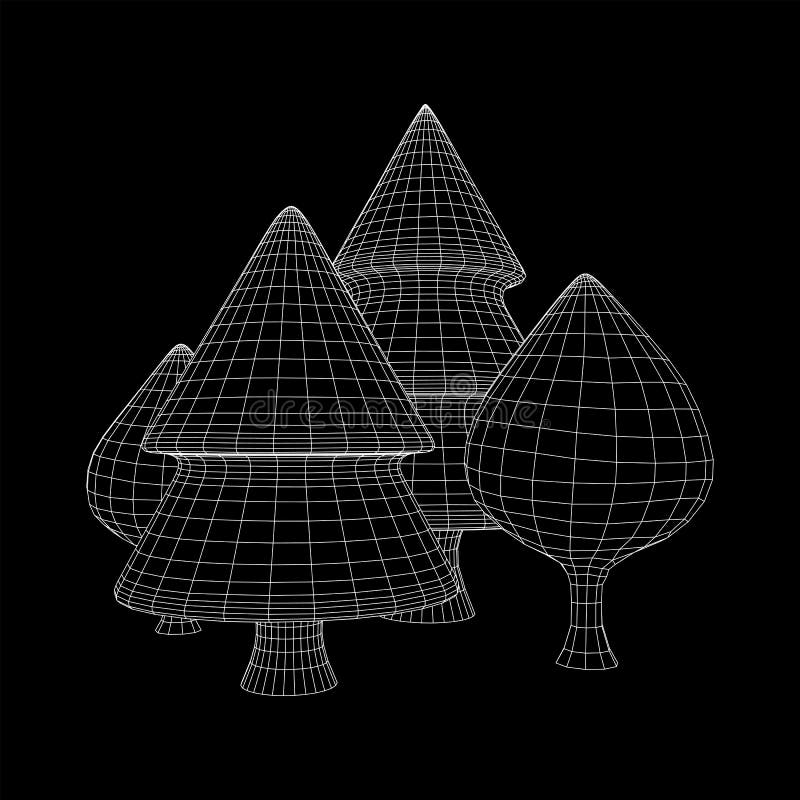 Mesh Image of Trees. Low Poly Background Stock Vector - Illustration of ...