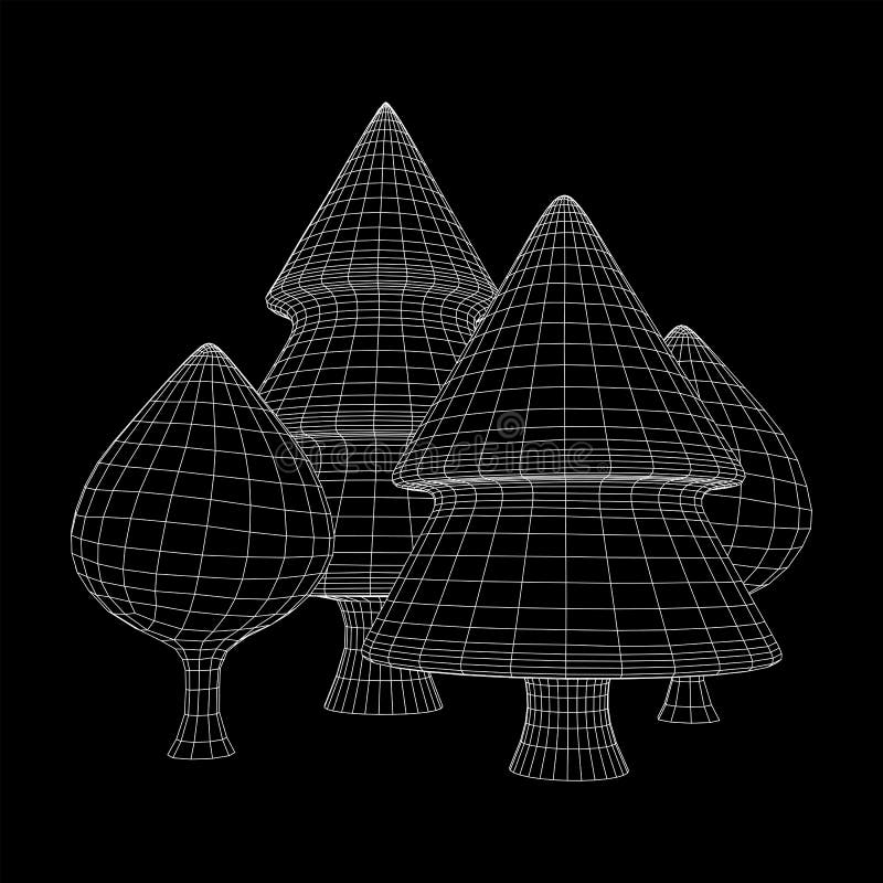 Mesh Image of Trees. Low Poly Background Stock Vector - Illustration of ...