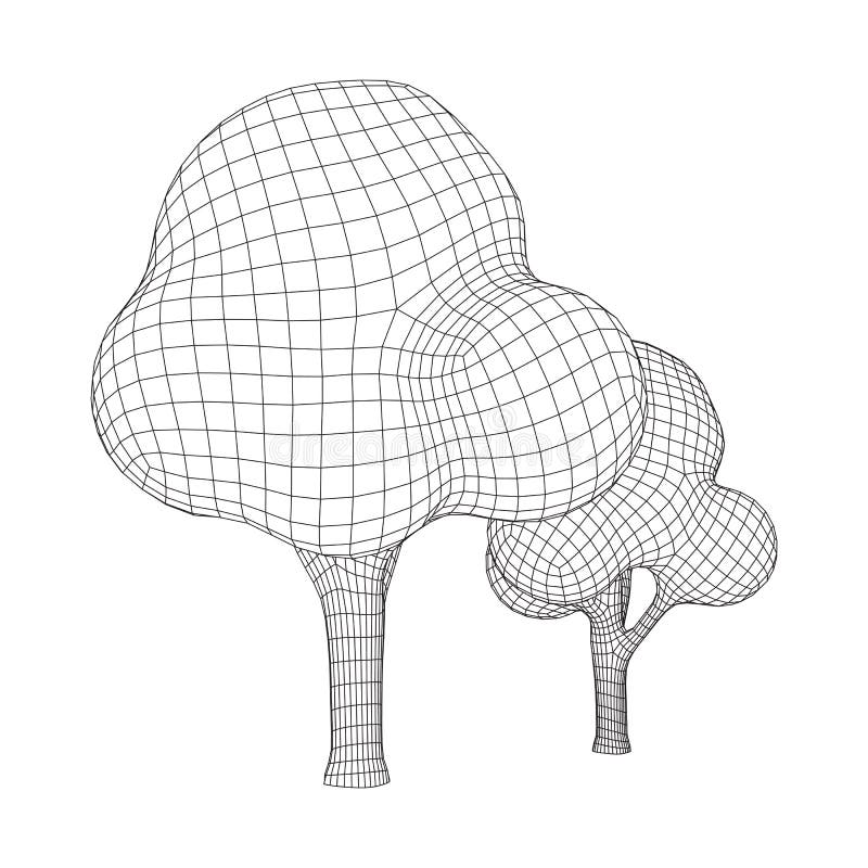 Mesh Image of Trees. Low Poly Background Stock Vector - Illustration of ...