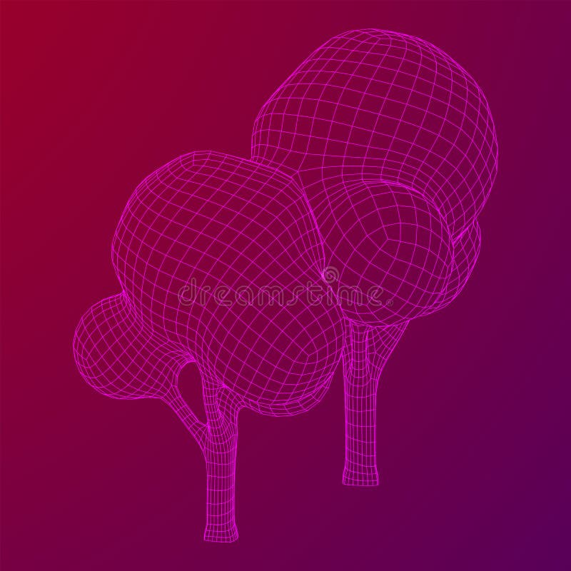 Mesh Image of Trees. Low Poly Background. Stock Vector - Illustration ...