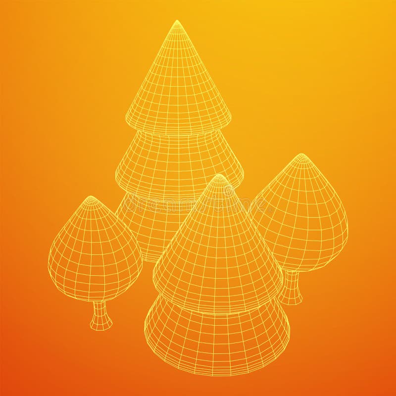 Mesh Image of Trees. Low Poly Background. Stock Vector - Illustration ...