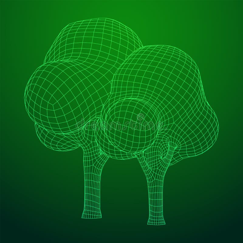 Mesh Image of Trees. Low Poly Background Stock Vector - Illustration of ...