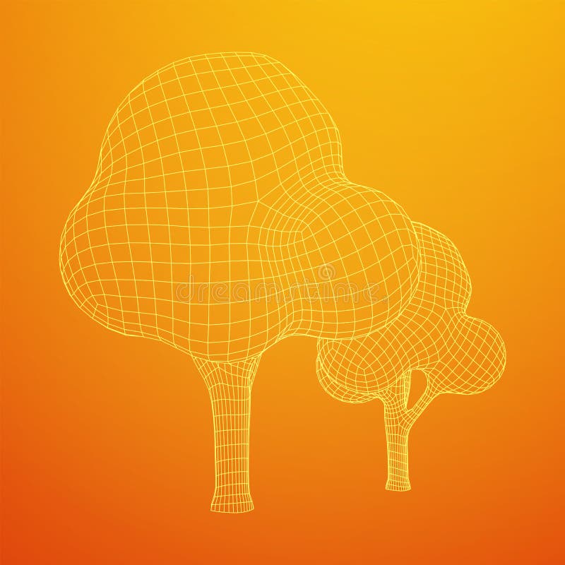 Mesh Image of Trees. Low Poly Background. Stock Vector - Illustration ...