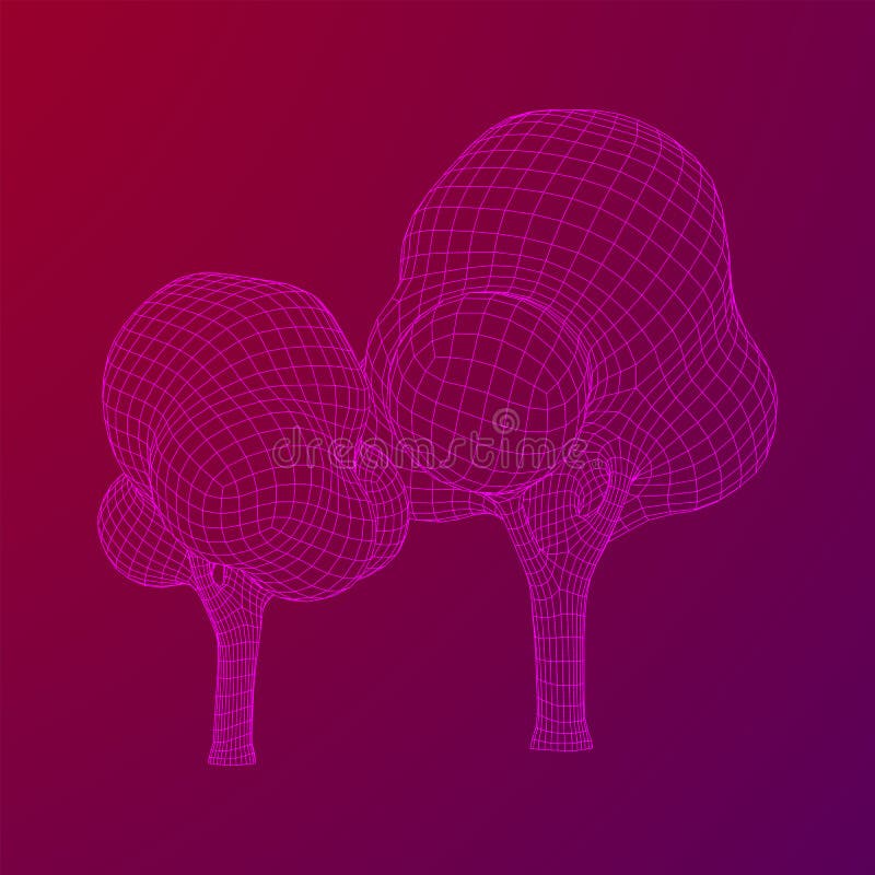 Mesh Image of Trees. Low Poly Background Stock Vector - Illustration of ...