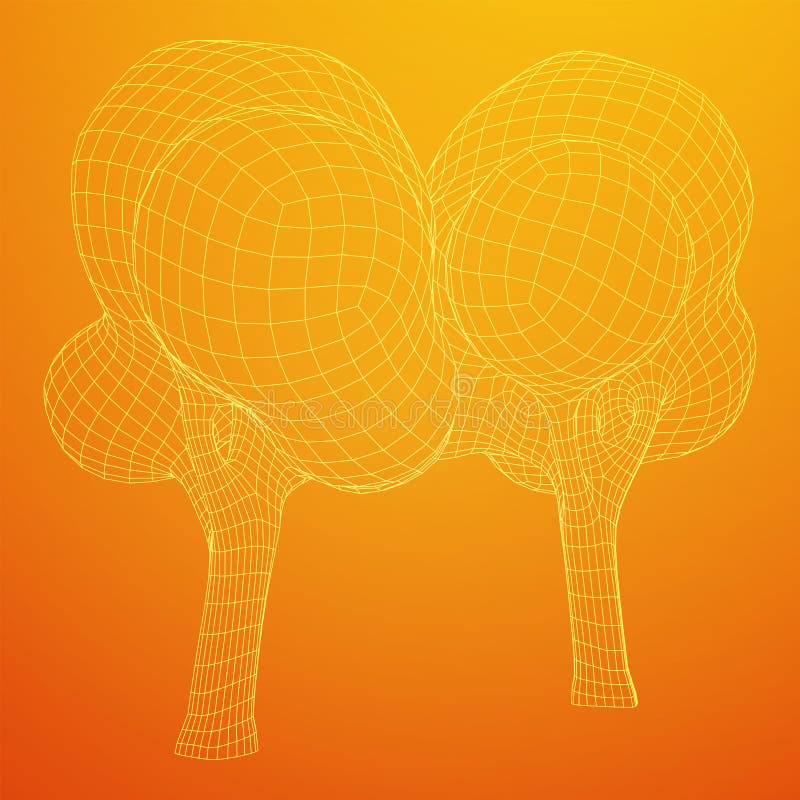 Mesh Image of Trees. Low Poly Background Stock Vector - Illustration of ...