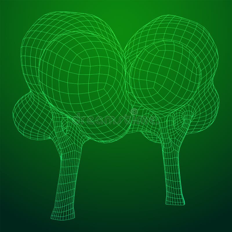 Mesh Image of Trees. Low Poly Background Stock Vector - Illustration of ...