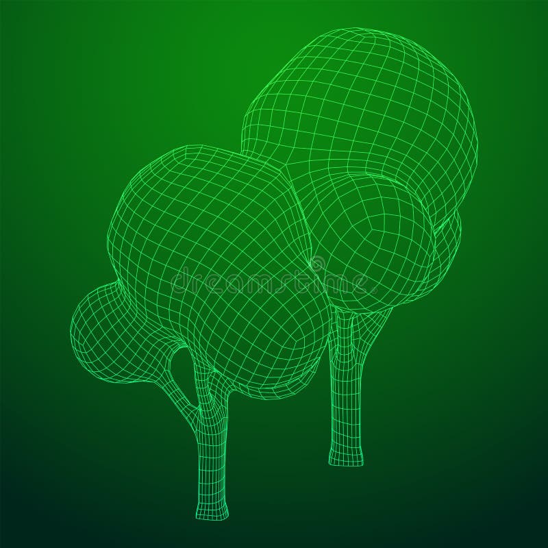 Mesh Image of Trees. Low Poly Background Stock Vector - Illustration of ...
