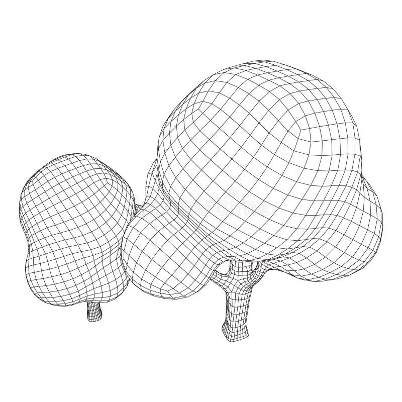 Mesh Image of Trees. Low Poly Background Stock Vector - Illustration of ...