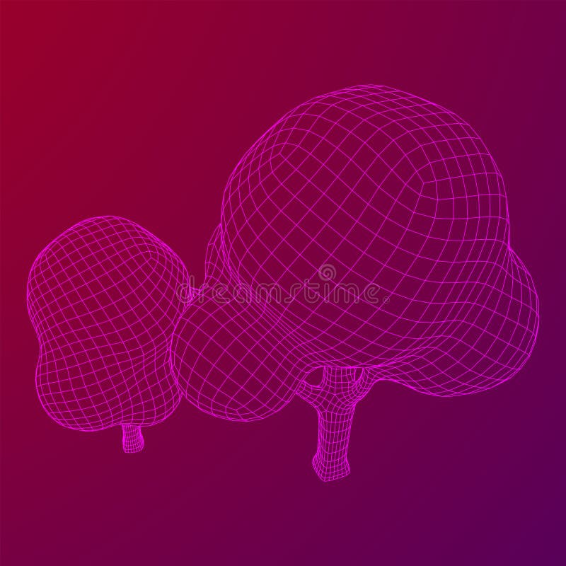 Mesh Image of Trees. Low Poly Background Stock Vector - Illustration of ...