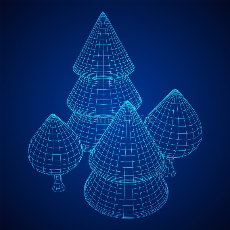 Mesh Image of Trees. Low Poly Background Stock Vector - Illustration of ...