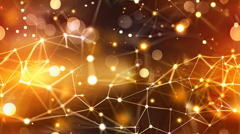 A Mesh of Interconnected Technology Particles and Lines, Illuminated ...