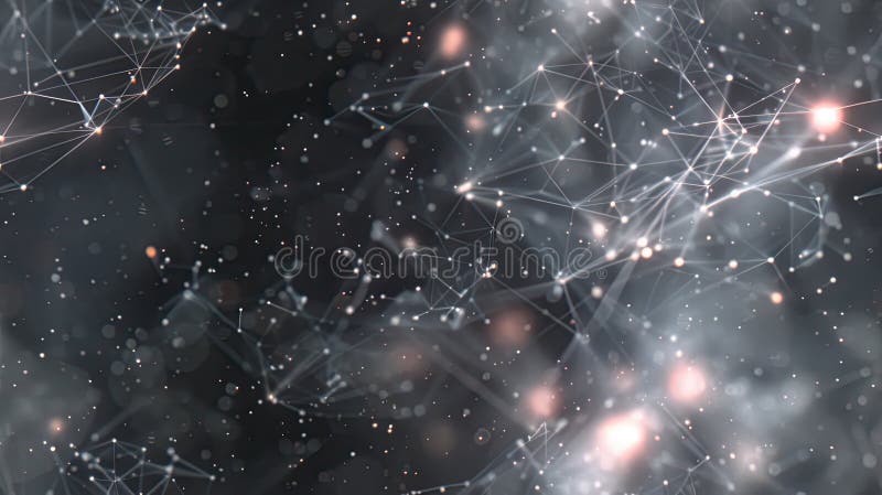 A Mesh of Interconnected Technology Particles and Lines, Illuminated ...