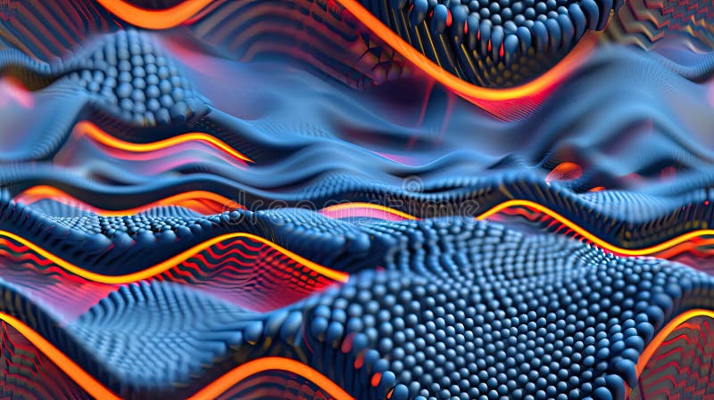 A Mesh of Interconnected Technology Particles and Lines, Illuminated ...