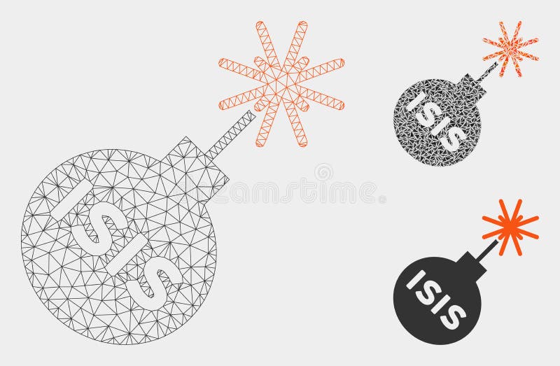 ISIS Bomb Vector Mesh 2D Model and Triangle Mosaic Icon Stock Vector ...
