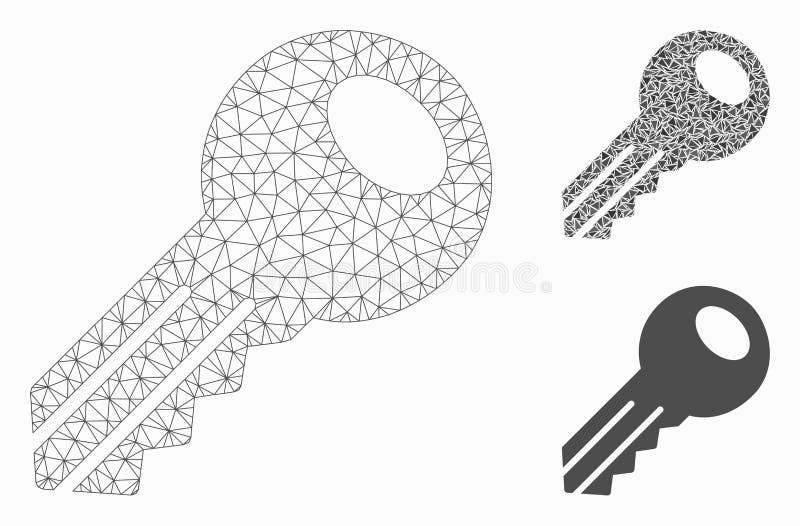 Key Vector Mesh Wire Frame Model And Triangle Mosaic Icon Stock Vector Illustration Of Access