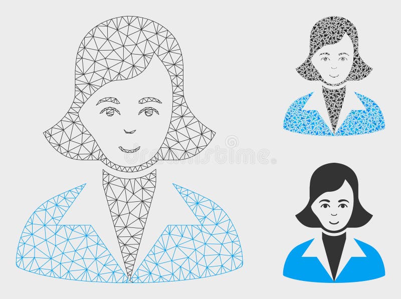 Lady Vector Mesh Network Model and Triangle Mosaic Icon Stock Vector ...