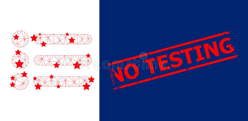 No Testing Textured Seal and List Items Polygonal Mesh Stock Vector ...