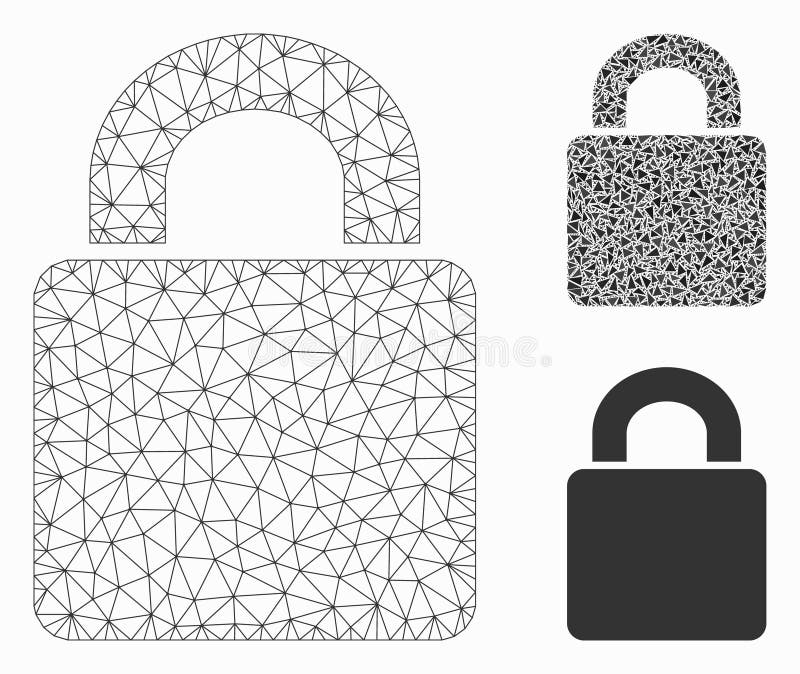 Lock Vector Mesh 2D Model and Triangle Mosaic Icon Stock Vector ...