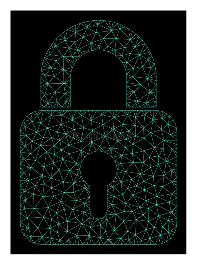 Mesh Lock in Polygonal 2D Vector Style Stock Vector - Illustration of ...