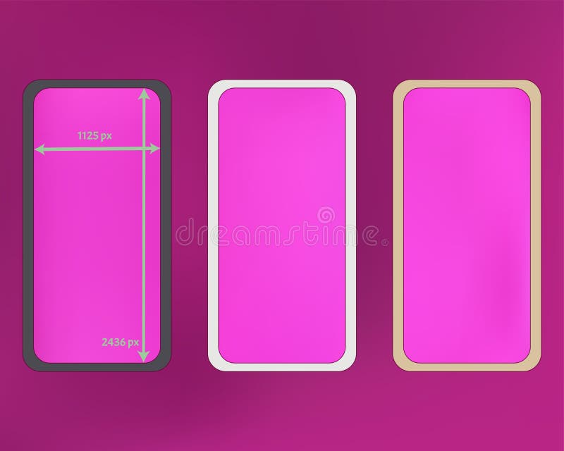 Mesh, Magenta Colored Phone Backgrounds Kit. Stock Vector ...