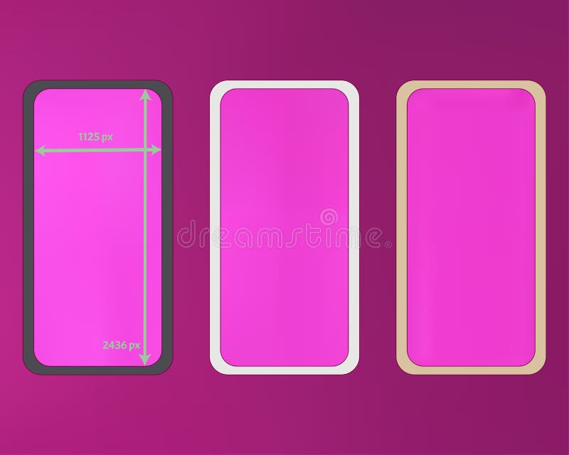 Mesh, Magenta Colored Phone Backgrounds Kit. Stock Vector ...