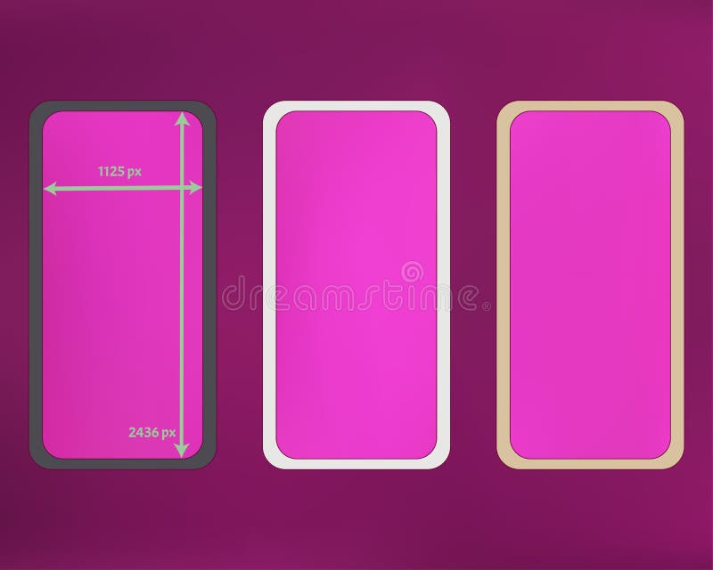 Mesh, Magenta Colored Phone Backgrounds Kit. Stock Vector ...