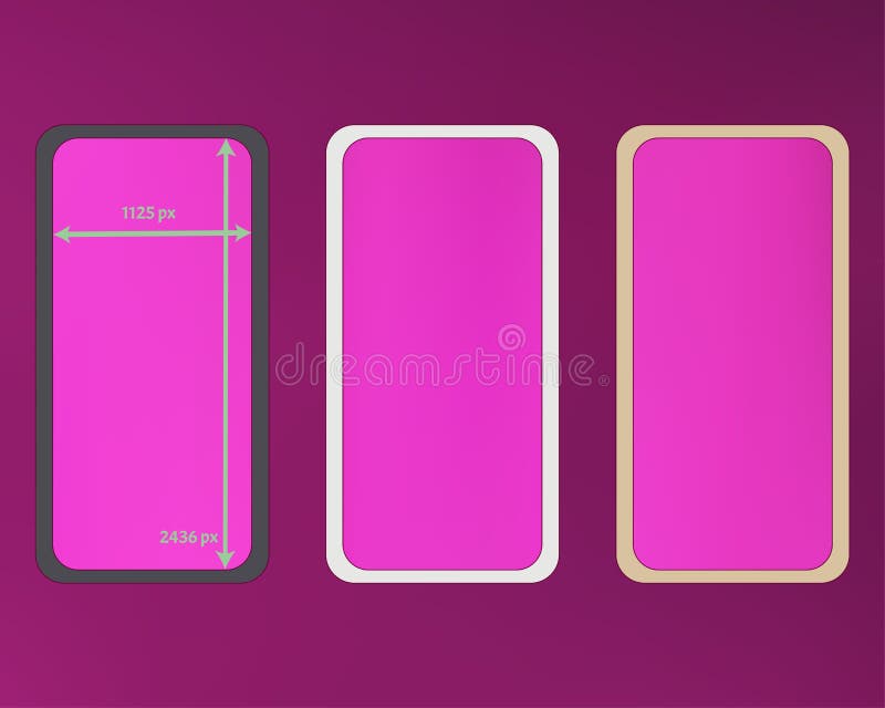 Mesh, Magenta Colored Phone Backgrounds Kit. Stock Vector ...