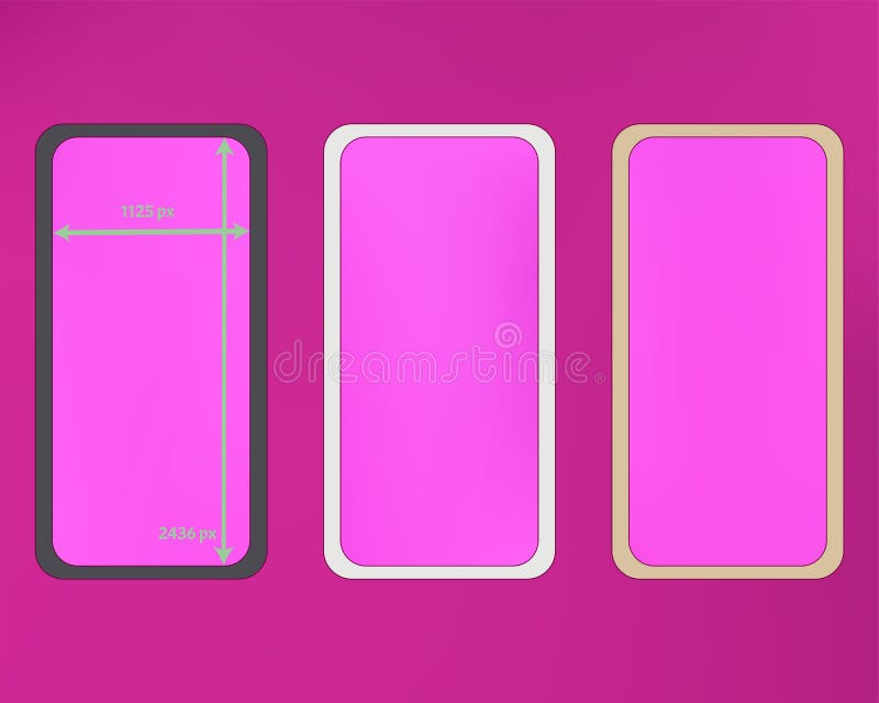 Mesh, Magenta Colored Phone Backgrounds Kit. Stock Vector ...