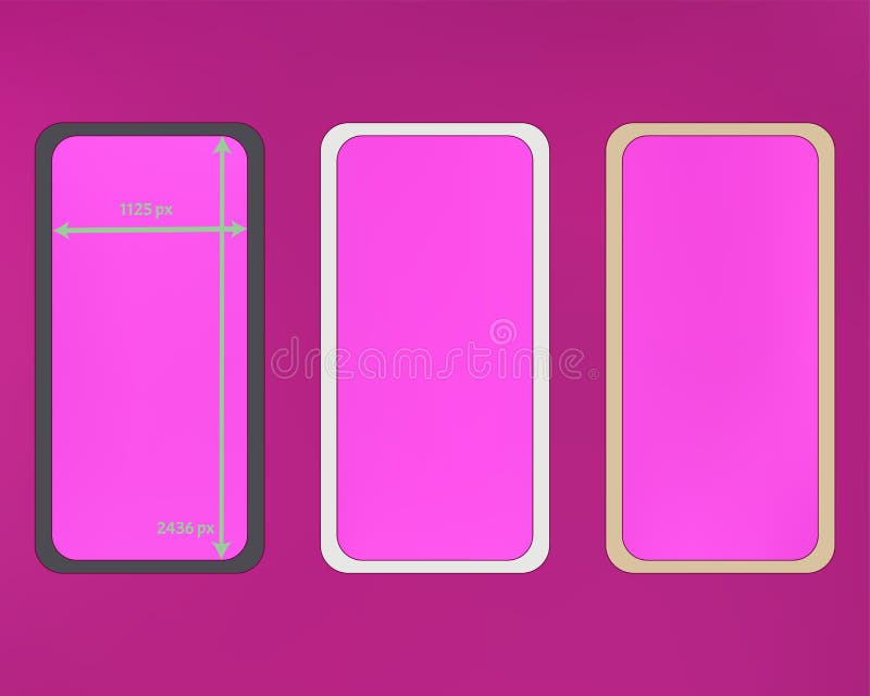 Mesh, Magenta Colored Phone Backgrounds Kit. Stock Vector ...