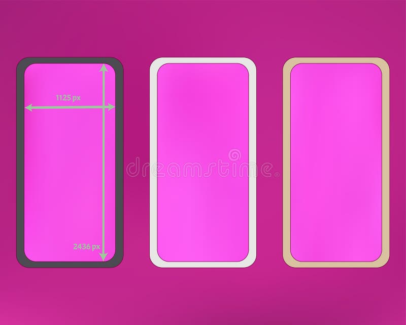 Mesh, Magenta Colored Phone Backgrounds Kit. Stock Vector ...