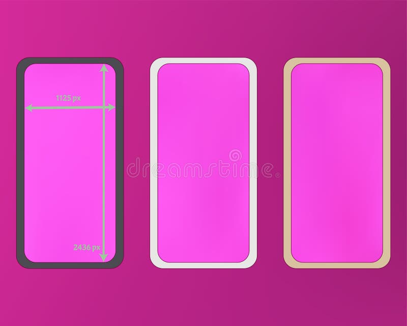 Mesh, Magenta Colored Phone Backgrounds Kit. Stock Vector ...