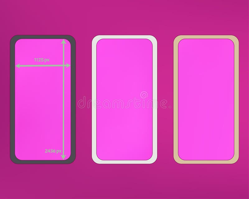 Mesh, Magenta Colored Phone Backgrounds Kit. Stock Vector ...