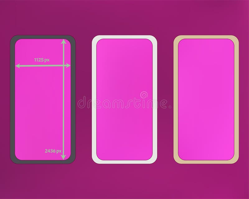 Mesh, Magenta Colored Phone Backgrounds Kit. Stock Vector ...