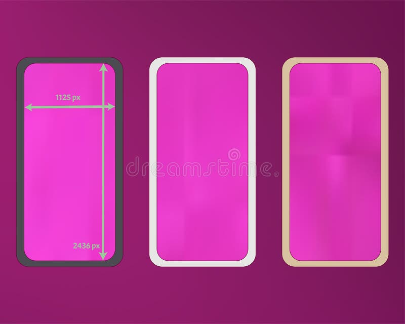 Mesh, Magenta Colored Phone Backgrounds Kit. Stock Vector ...