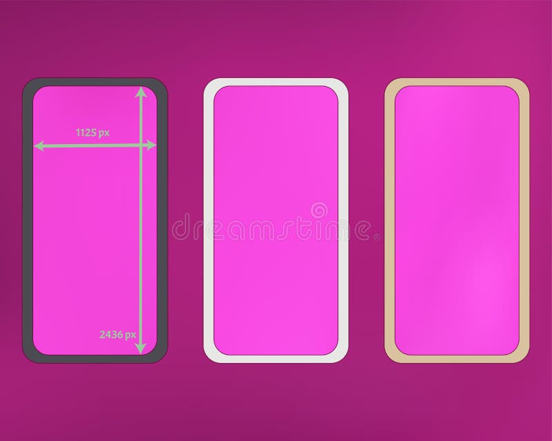Mesh, Magenta Colored Phone Backgrounds Kit. Stock Vector ...