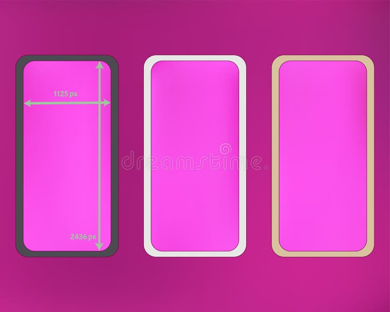 Mesh, Magenta Colored Phone Backgrounds Kit. Stock Vector ...