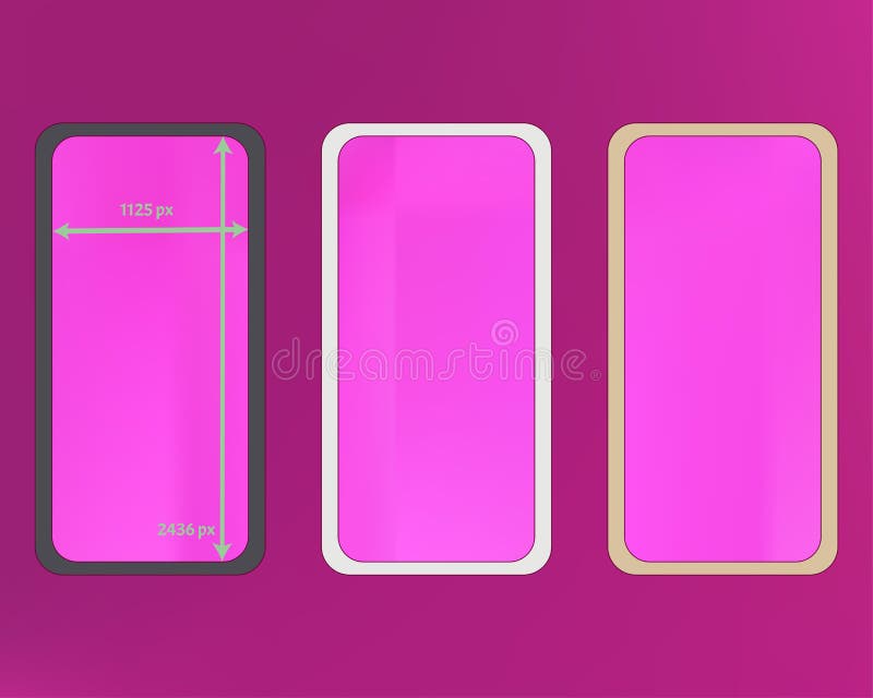 Mesh, Magenta Colored Phone Backgrounds Kit. Stock Vector ...