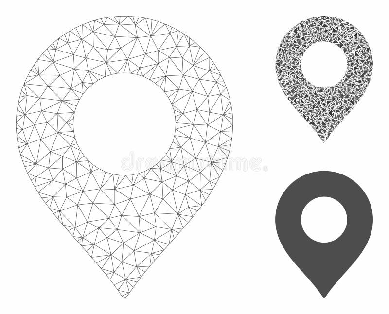 Map Marker Vector Mesh Network Model And Triangle Mosaic Icon Stock Vector Illustration Of